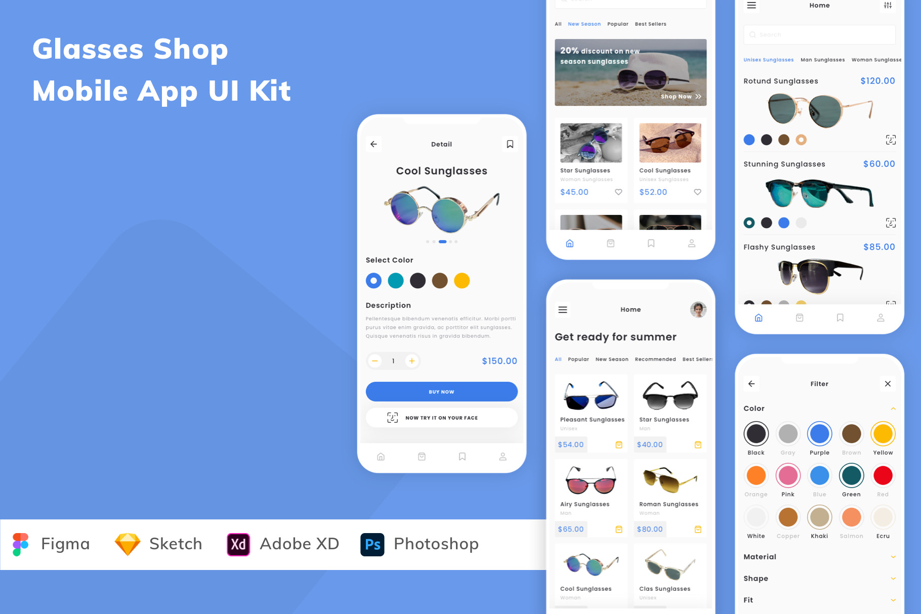 Glasses Shop Mobile App UI Kit, an UI Kit Template by Betush
