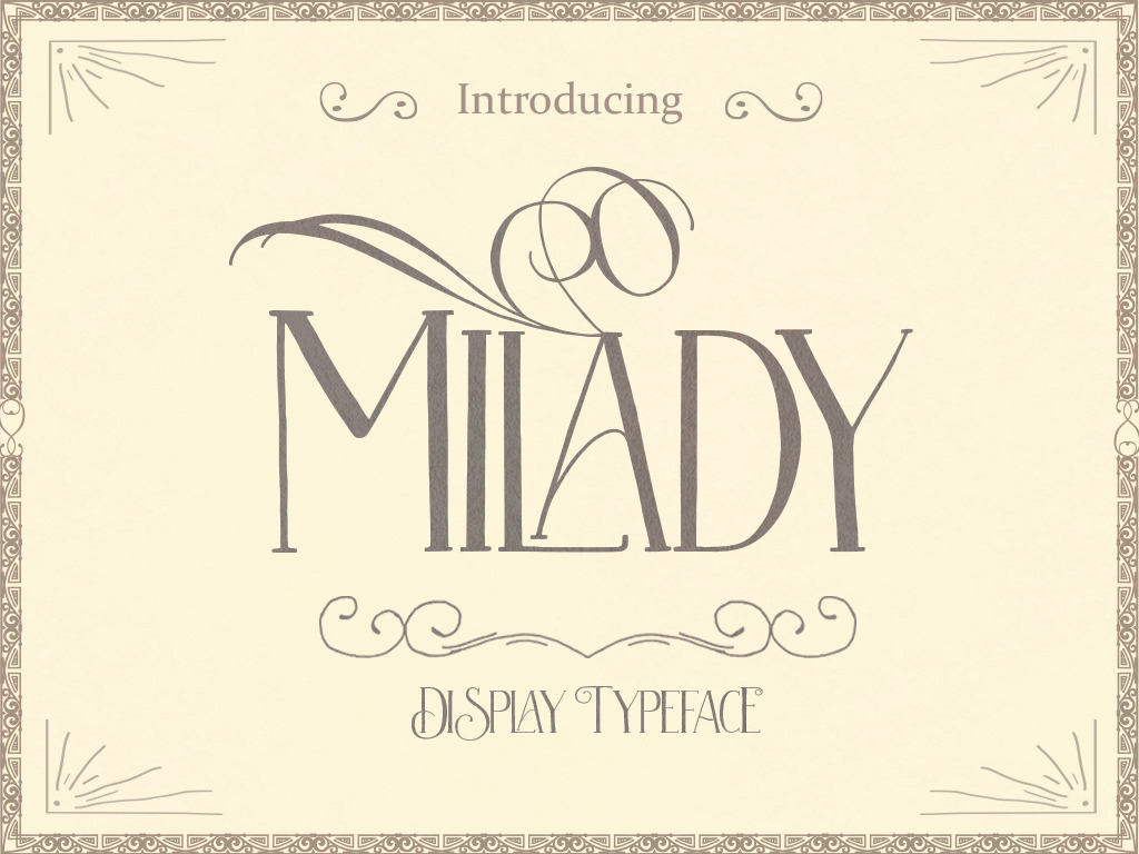 Milady, a Font by deadlock studio