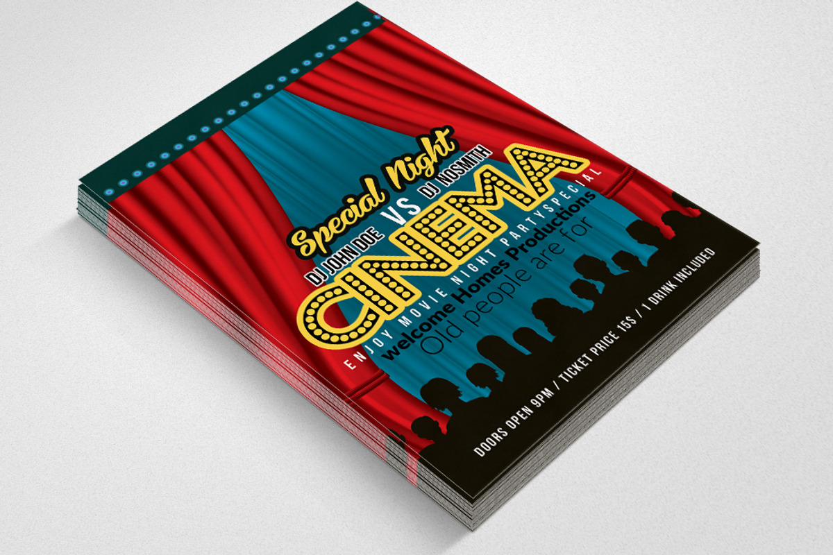 Cinema Night Show Flyer, a Flyer Template by Psd Templates