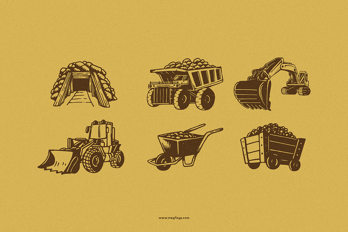 Old Mine Illustration Pack, an Illustration by Megflags