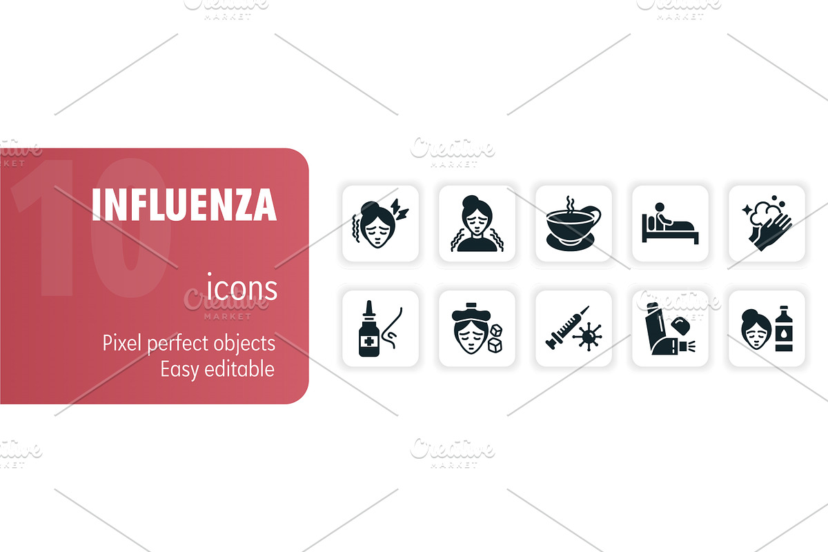 Influenza symptoms, treatment and, an Object Illustration by ...