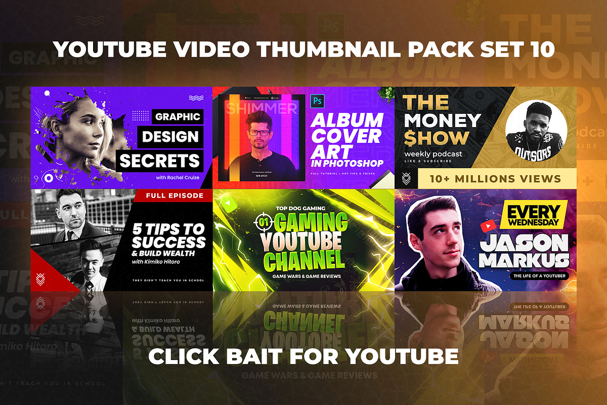 Youtube Thumbnails Set 10, a Social Media Template by PremadePixels.com