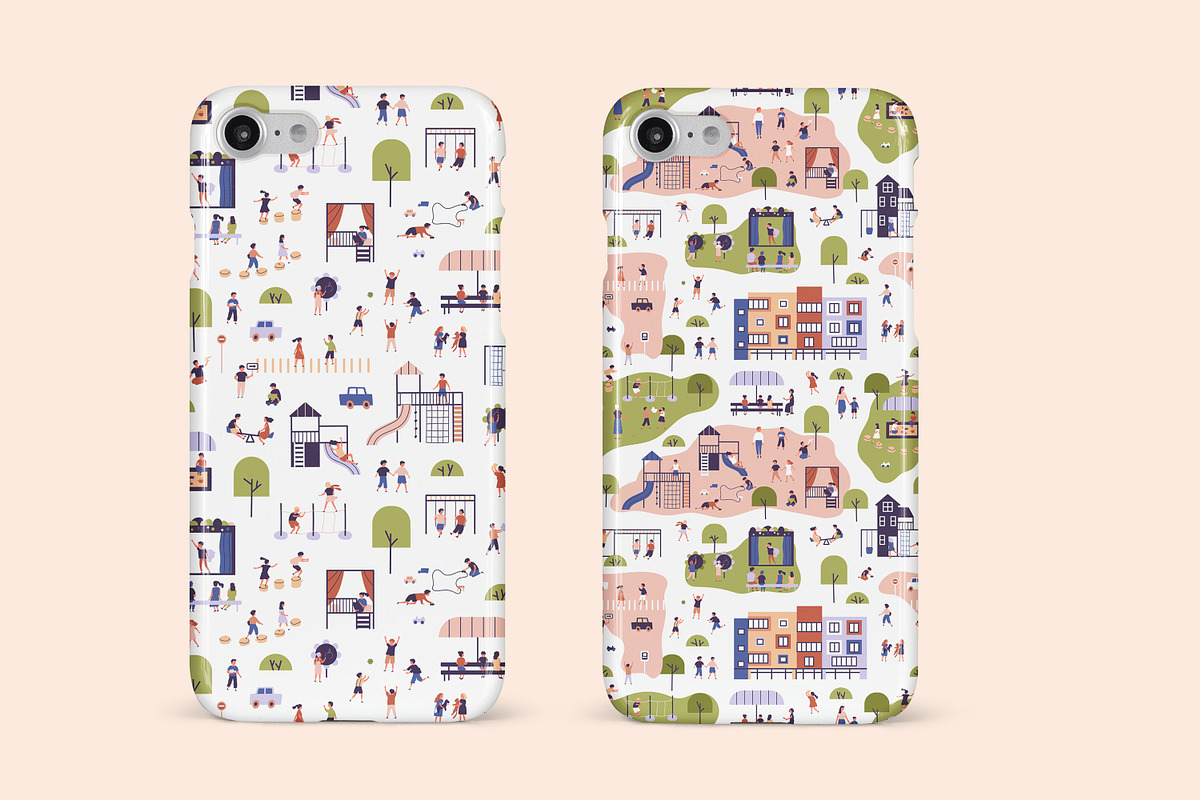 Children outdoor activities patterns, a Pattern Graphic by Good Studio