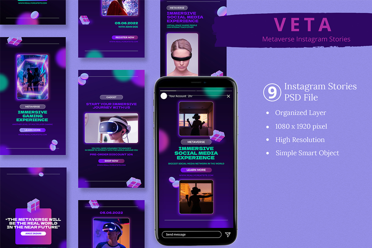 Veta - Metaverse Instagram Stories, a Social Media Template by Attype ...