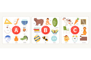 Pictures to letters ABCDEFGHI, an Animal Illustration by artbesouro