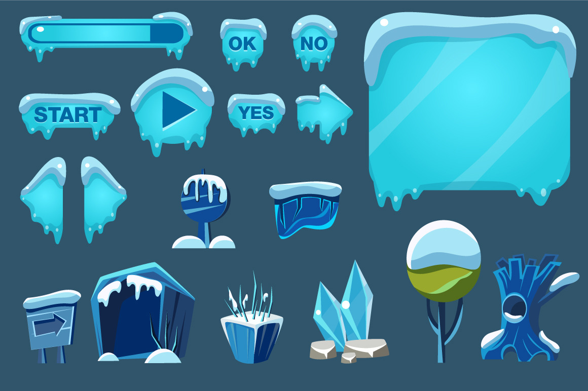 Winter Game User Interface, an Illustration by TopVectors