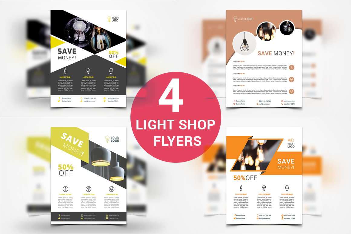 Light Shop Flyers, a Flyer Template by UNIK Agency