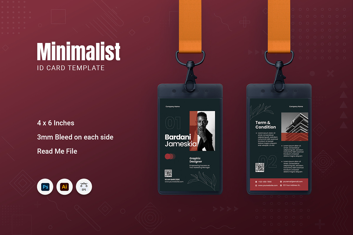 Minimalist ID Card, a Print Template by Fannan Studio