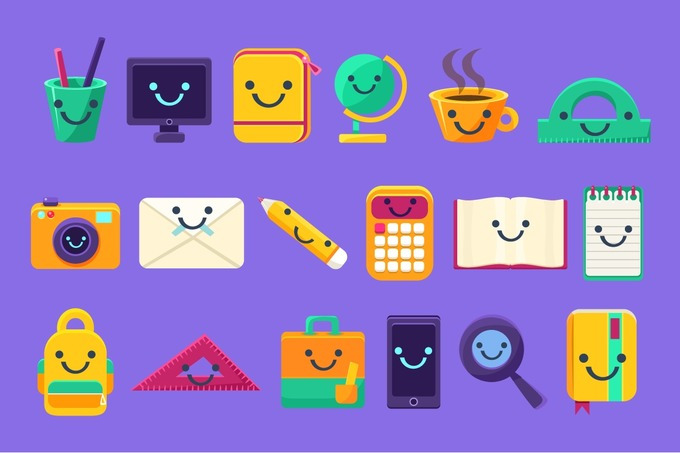 Office Desk Supplies Set Of Characters, an Object Graphic by TopVectors