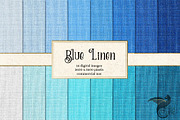 Blue Linen Digital Paper, a Texture Graphic by Digital Curio