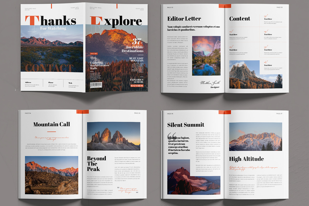 Explore Mountain Magazine Template