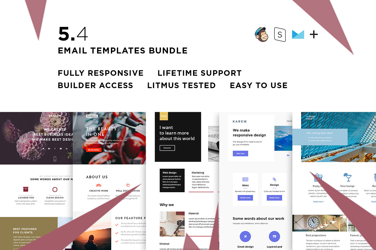 5 Email templates bundle IV, an Email Template by ThemesCode