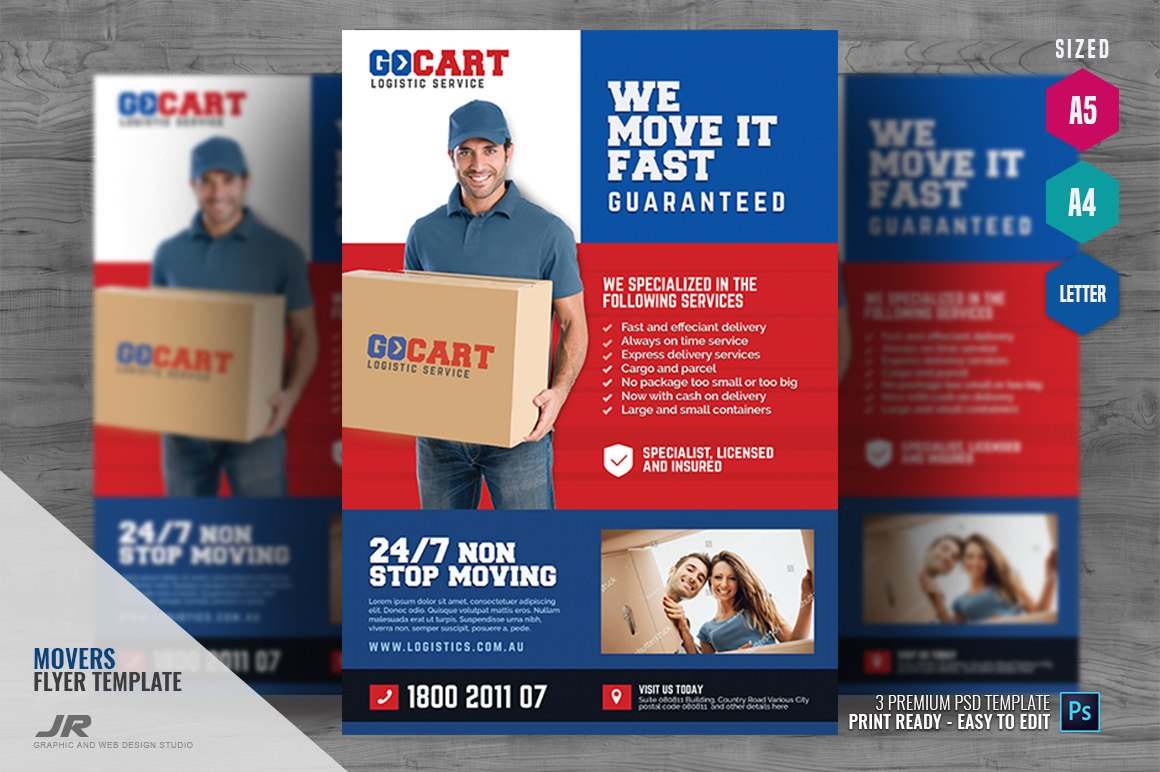 Delivery Cargo Courier Flyer, a Flyer Template by PSDPixel