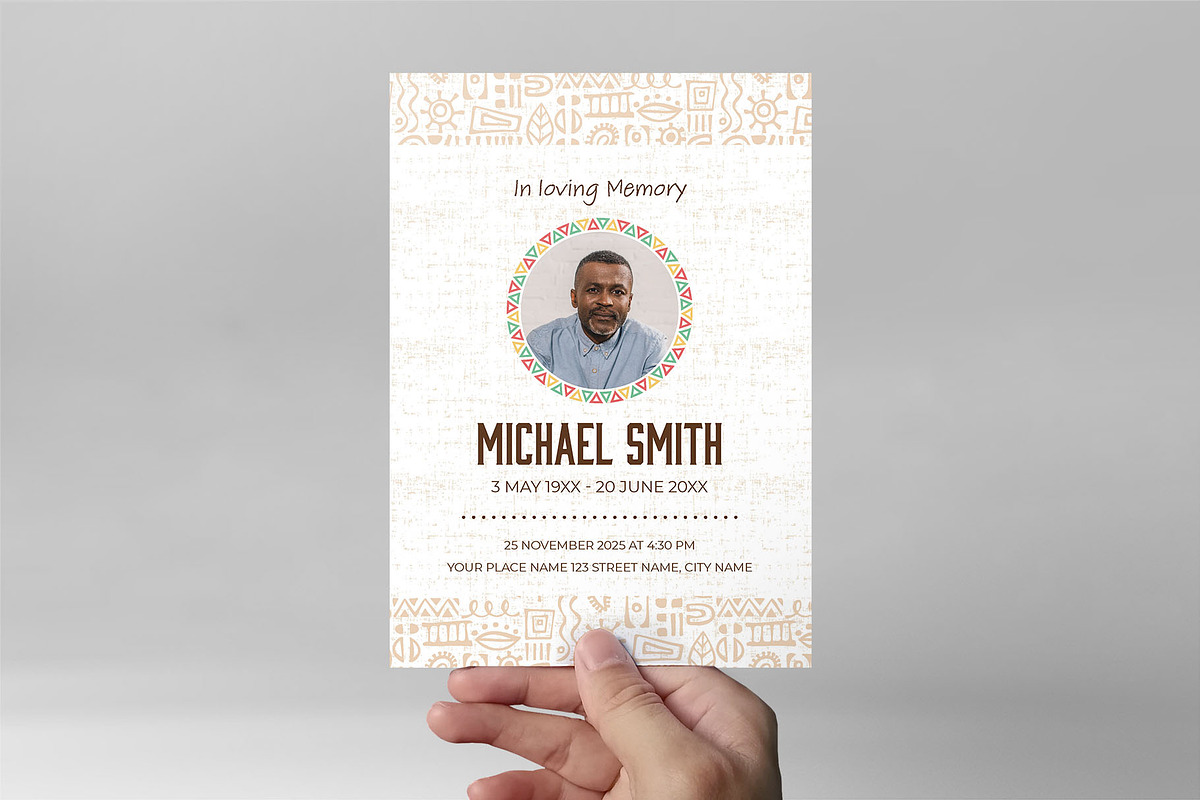 African Funeral Program Template, a Flyer Template by BrandPacks