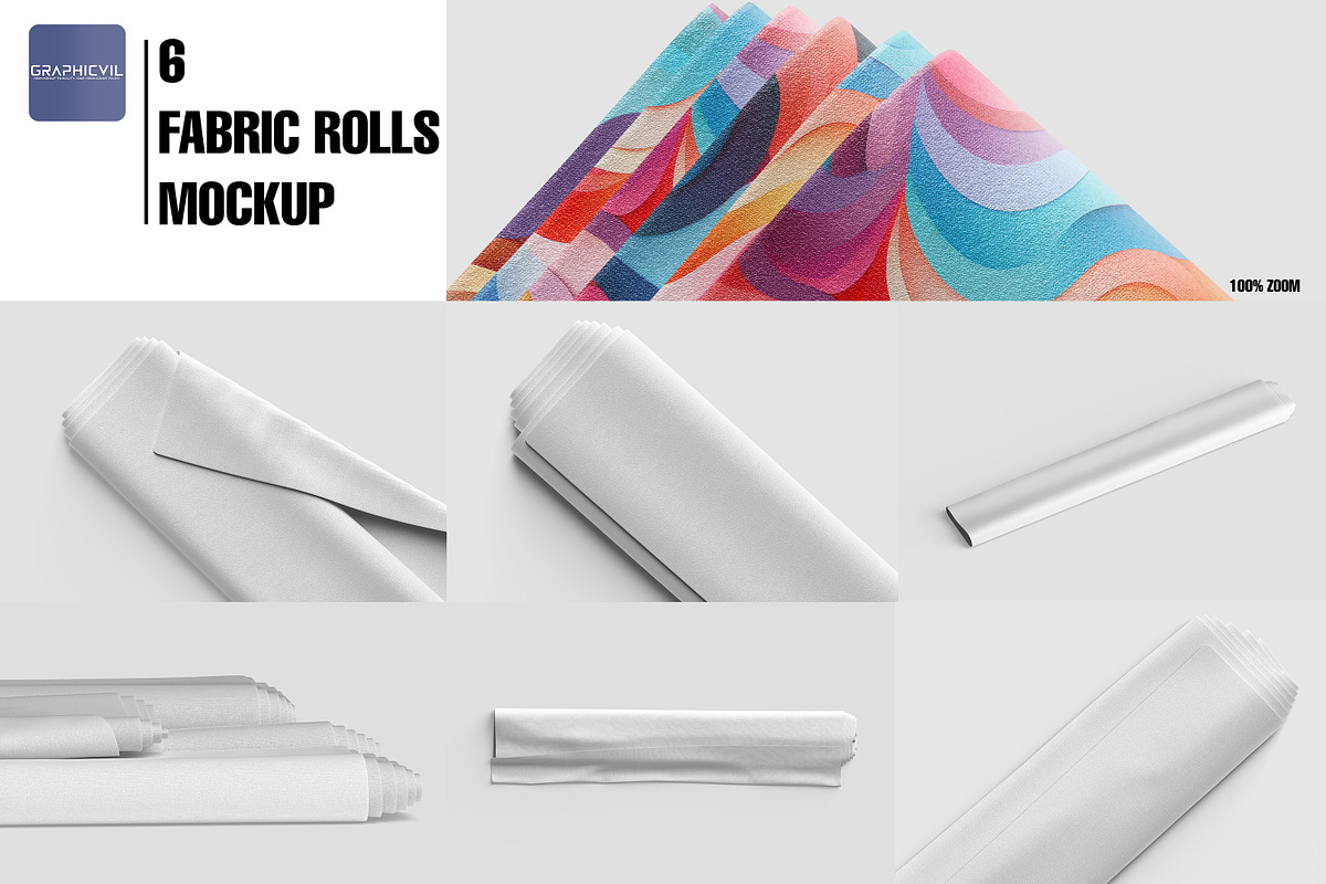 Fabric Rolls Mockup Fabric mockup