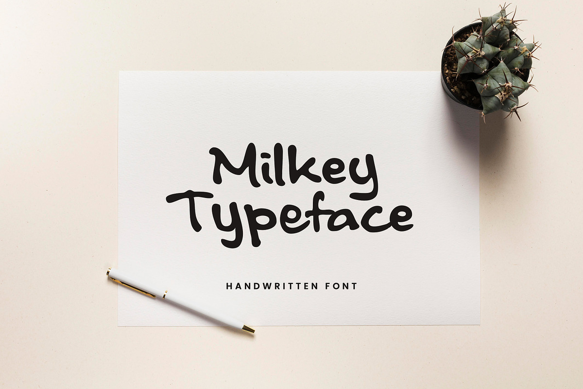 Milkey Typeface, a Handwritten Font by Get Studio
