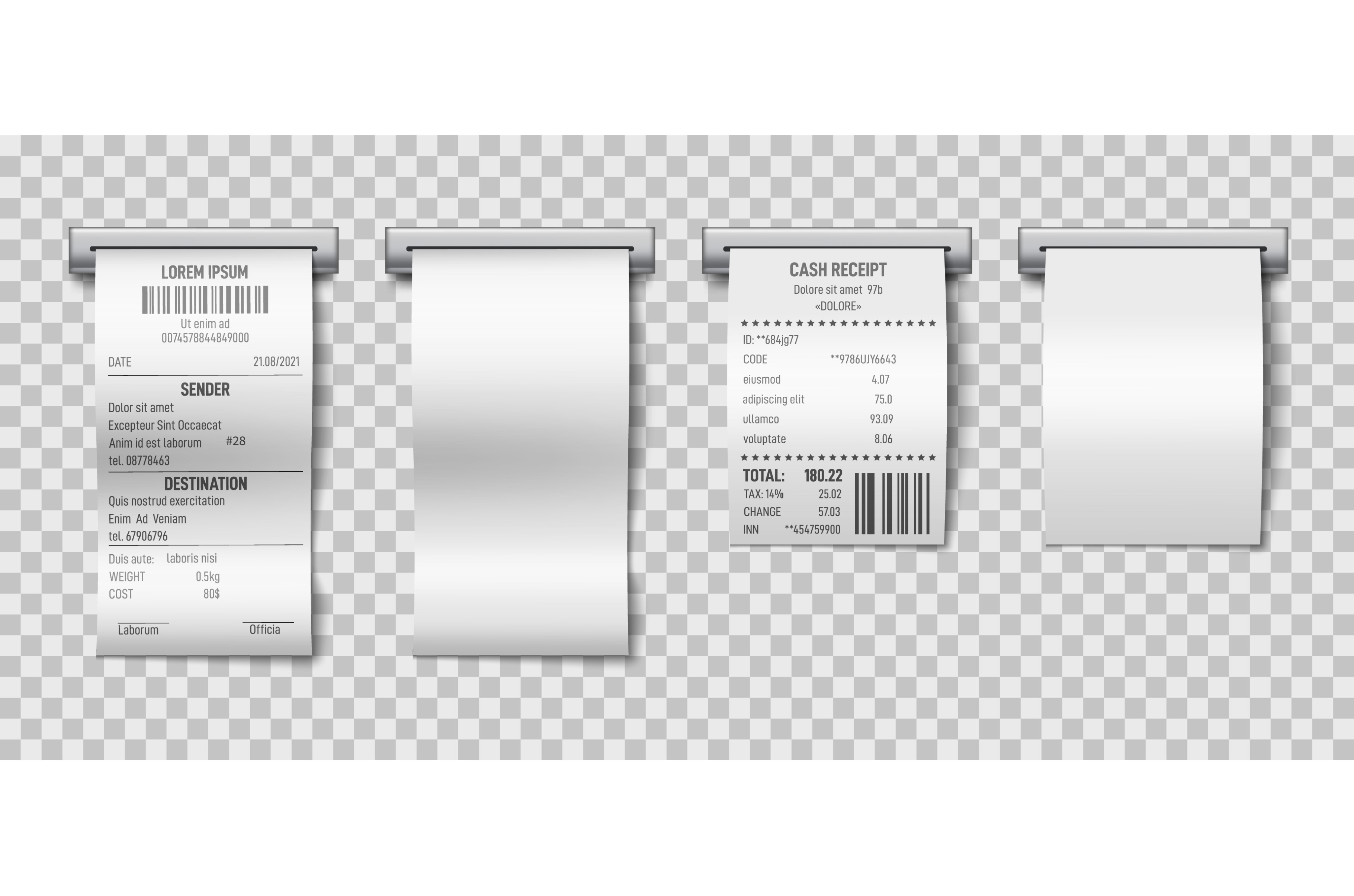 Printed sale receipt. Shopping, a Background Graphic by LadadikArt