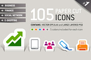 105 Papercut Icons, an Icon by sharpnose | Creative Market