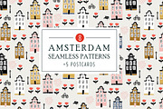 8 Amsterdam houses patterns, 5 cards, a Pattern Graphic by I Draw ...