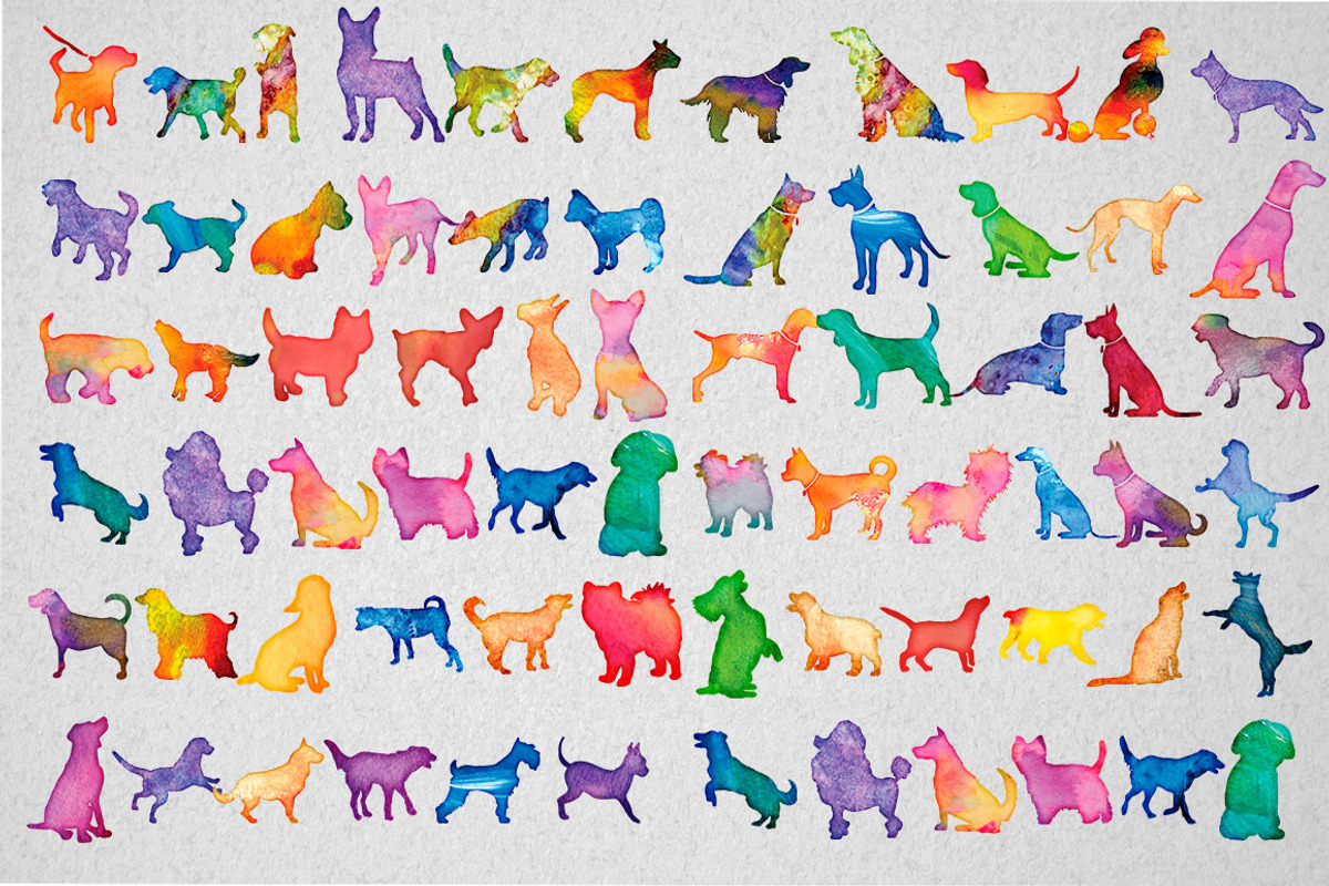 100+ Watercolor Dog Bundle, an Animal Illustration by DESIGNAVO