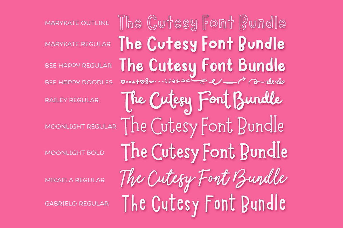 The Cutesy Font Bundle • 9 Fonts!, a Sans Serif Font by TypeFairy ...
