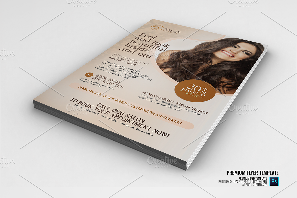Salon and Parlor Promotional Flyer, a Flyer Template by PSDPixel