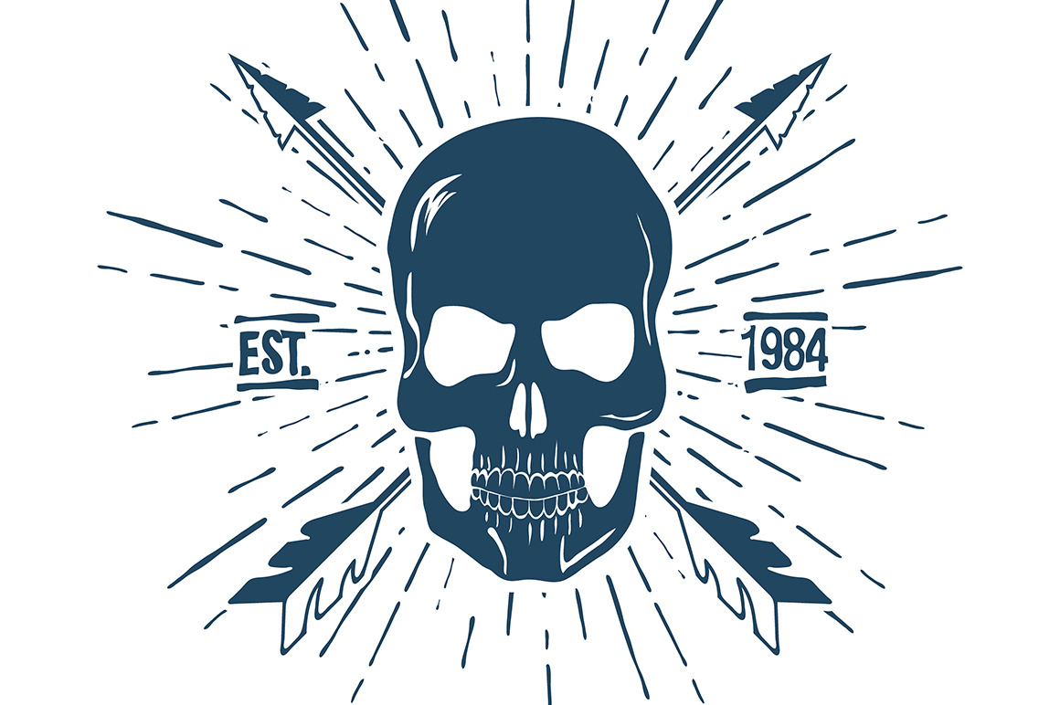 Skull with Crossed Arrows, an Illustration by idimair | Creative Market