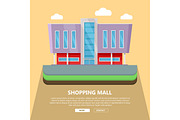 Shopping Mall Web Template in Flat Design, an Object Illustration by ...