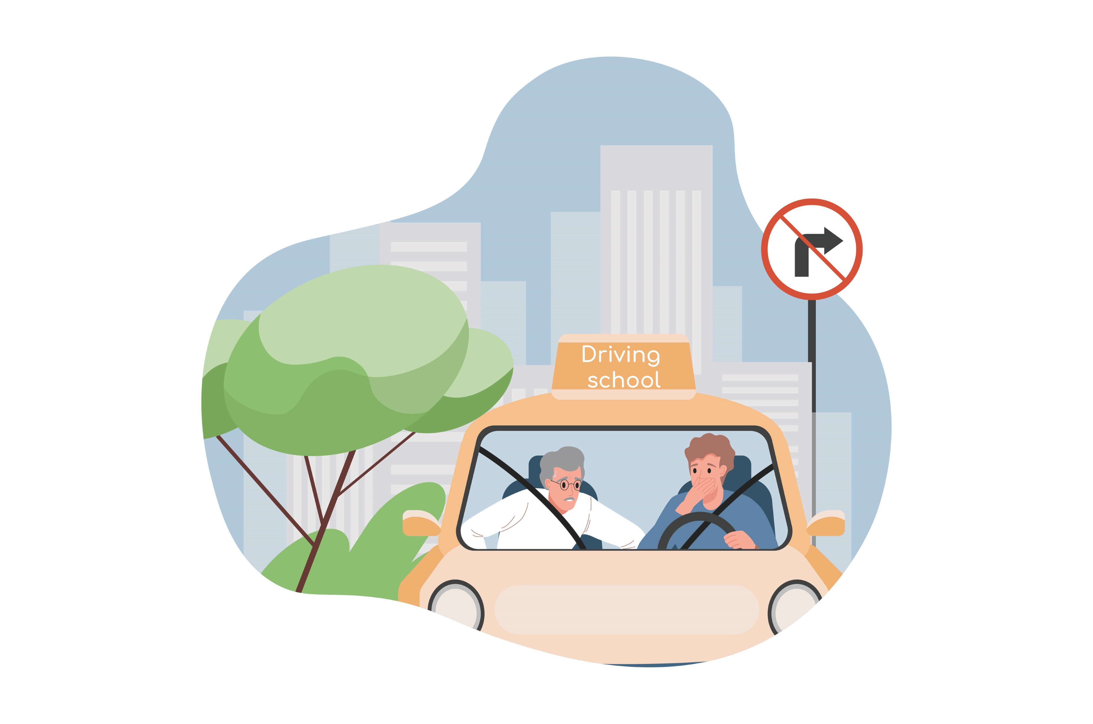 Driving school vector flat, an Education Illustration by Pavlo ...