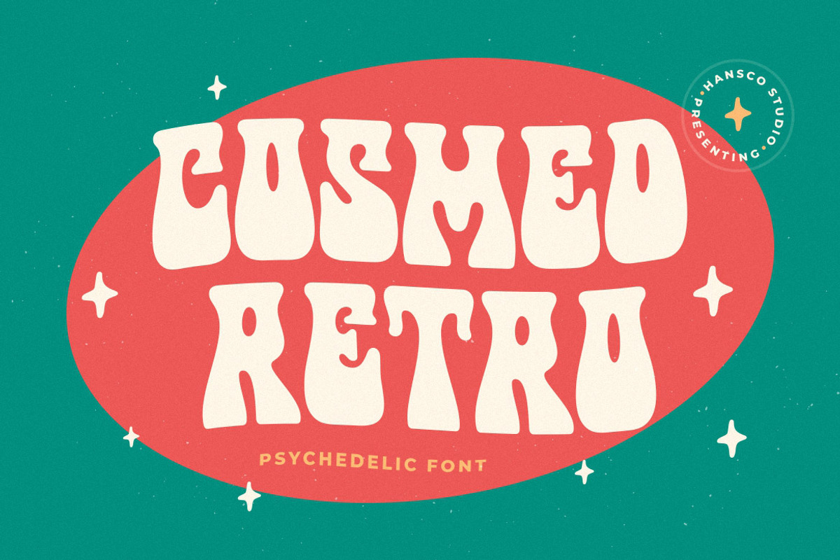 Cosmed Retro - Psychedelic Font, a Serif Font by HansCo Studio ...