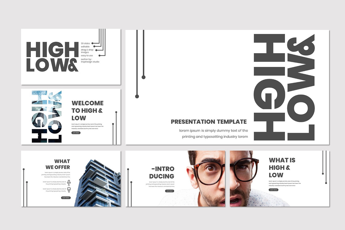 High & Low - Powerpoint Template, a Presentation Template by inspirasign