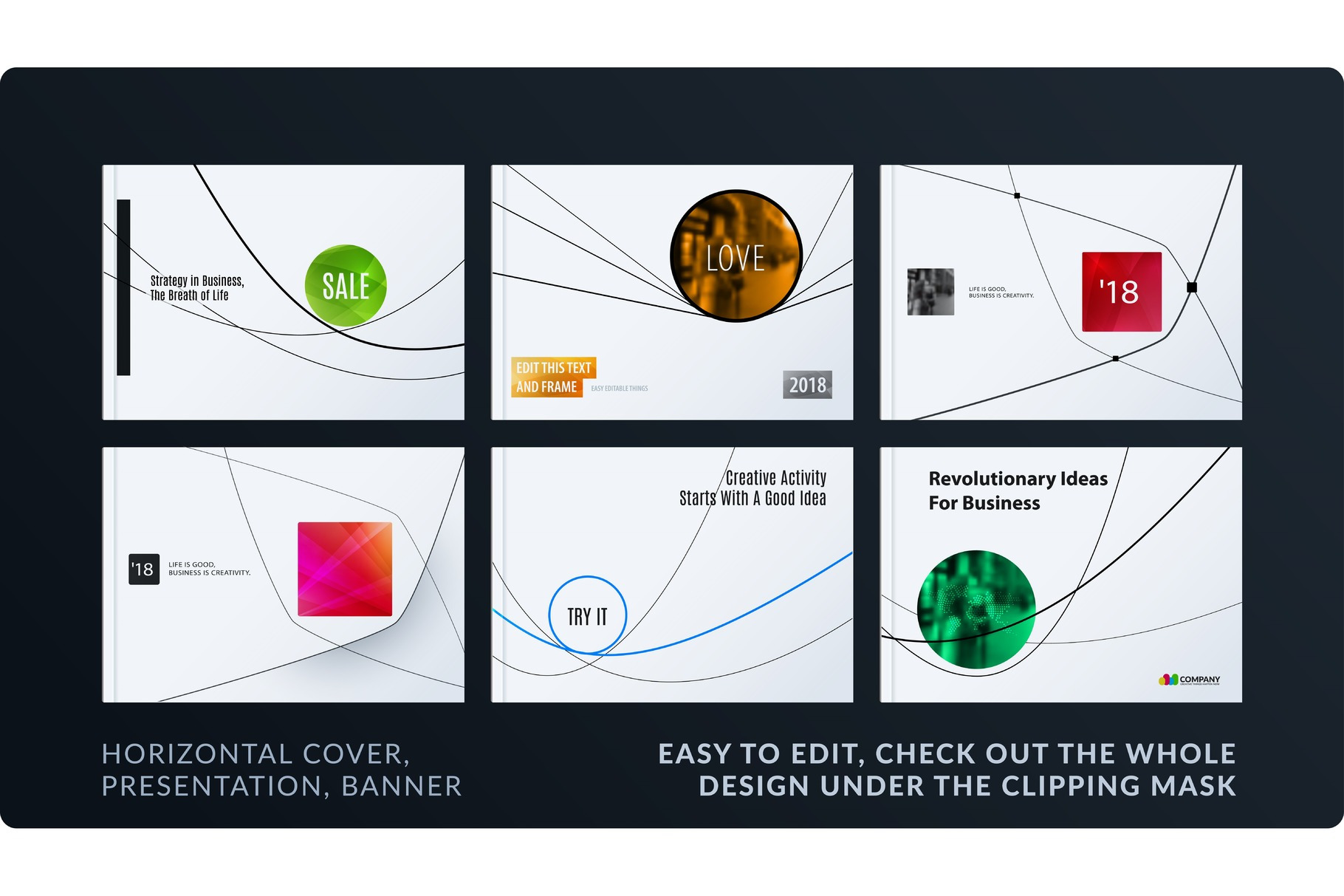 Presentation. Abstract vector set of modern horizontal templates, a ...
