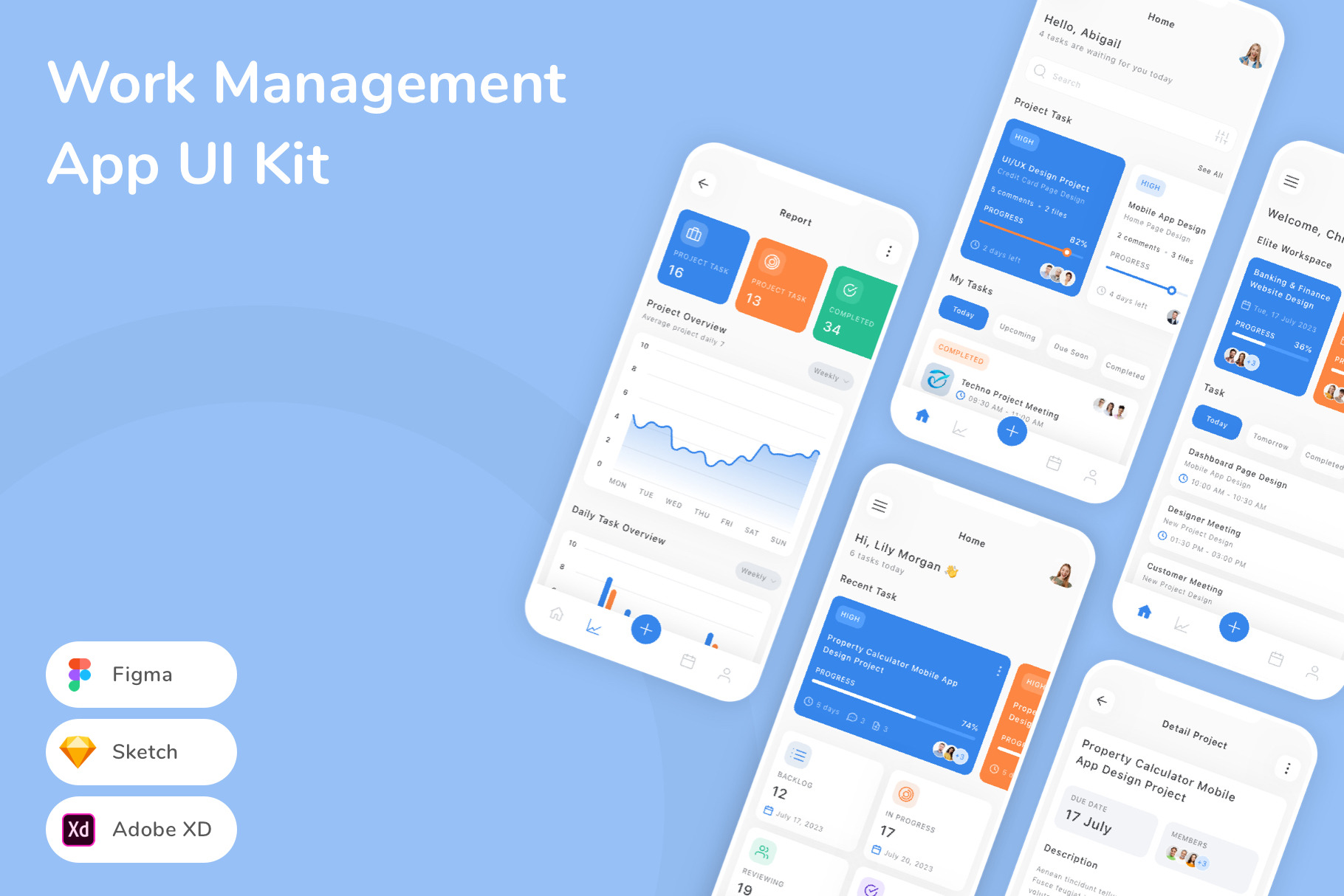 Work Management App UI Kit, an UI Kit Template by Betush | Creative Market