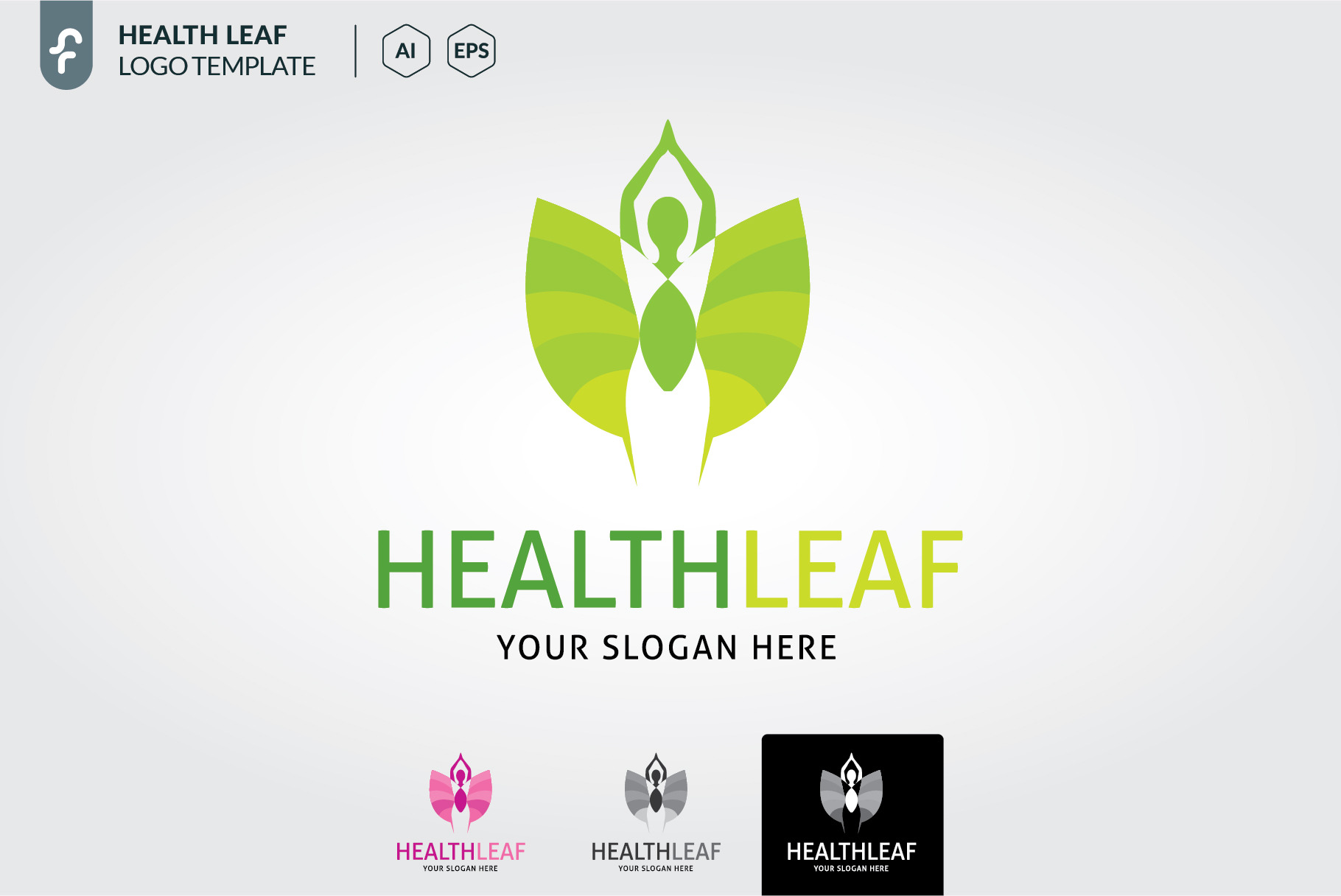 Health leaf logo template | Branding & Logo Templates ~ Creative Market