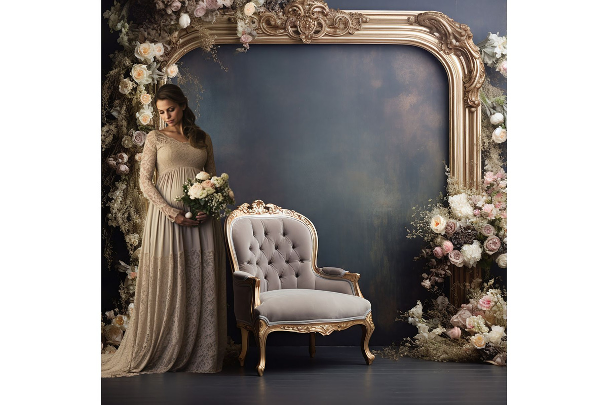 10 Vintage Gold Frames Backdrops