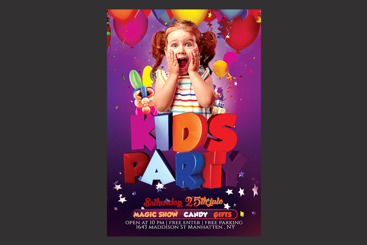 Kids Party Flyer, a Flyer Template by DSGraphicDesign