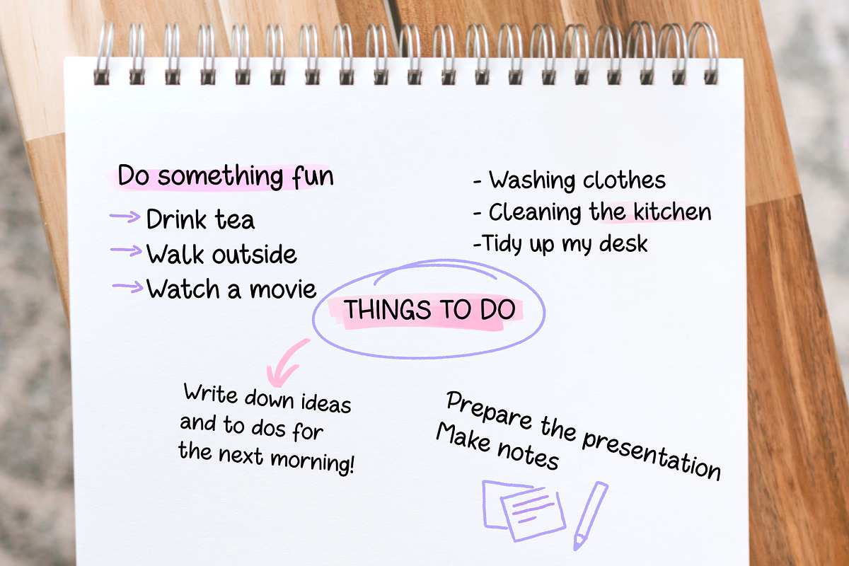 Kawaii Notes handwriting font, a Sans Serif Font by laura.design