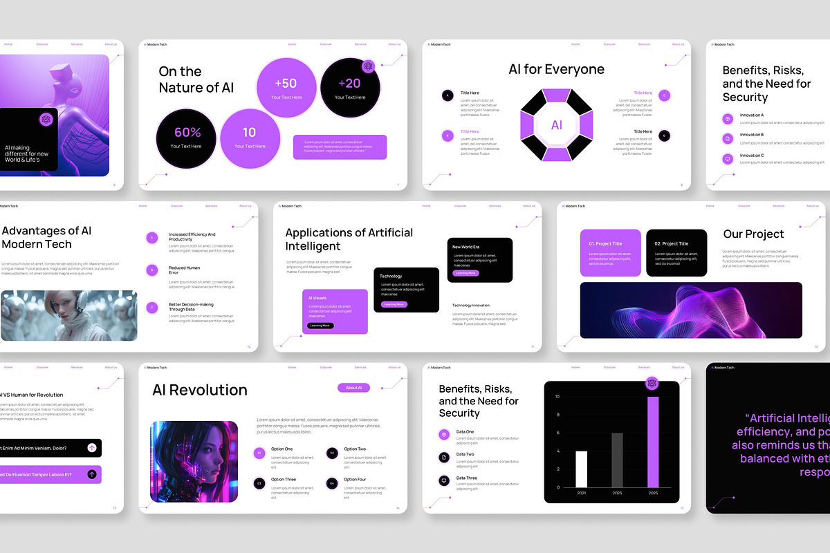 AI Modern Tech Google Slides, a Presentation Template by Premast