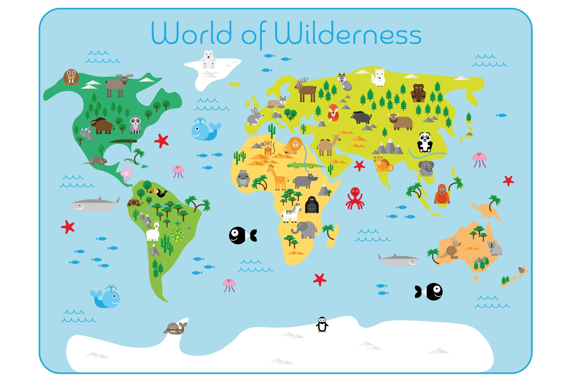 World of Wilderness - map, an Animal Illustration by pytyczech