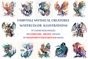 A Collection of Mythical Creatures Watercolor Illustrations