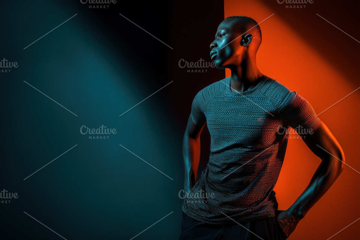 A stylish male model in Coolmax fabric poses against a backdrop of ...