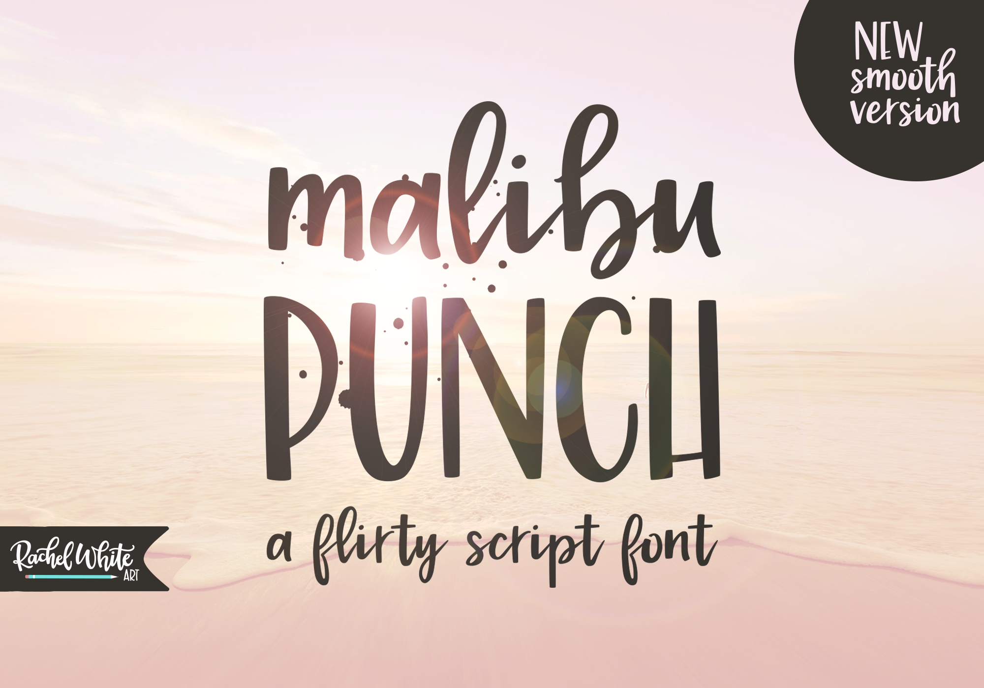 Malibu Punch, a flirty brush font, a Script Font by Rachel White Art ...