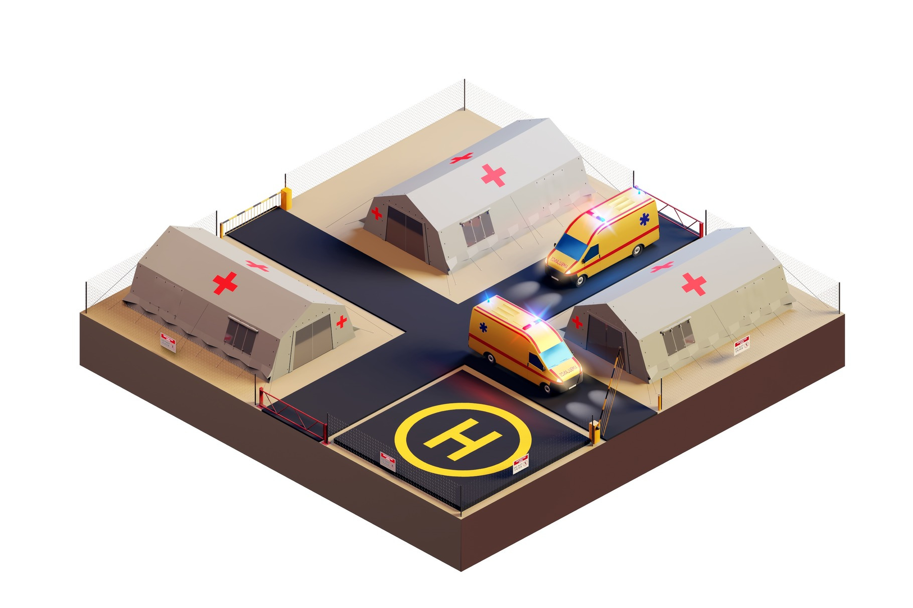 Medical camp in isometric style, a Healthcare Illustration by Vitamin