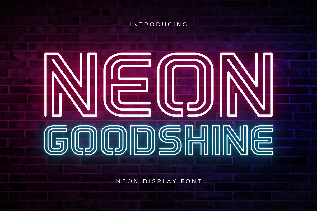 Neon Goodshine - Neon Display Font, a Sans Serif Font by Sronstudio