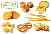 Croutons crackers snacks images, an Icon by Macrovector