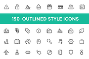Outlined Style Icon Set, an Outline Icon by Web Icon Set