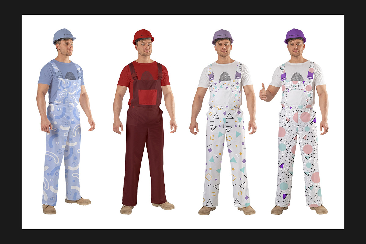 Working Overalls Suit Mock-Up Set, a Shirt Mockup by Freeman Studio