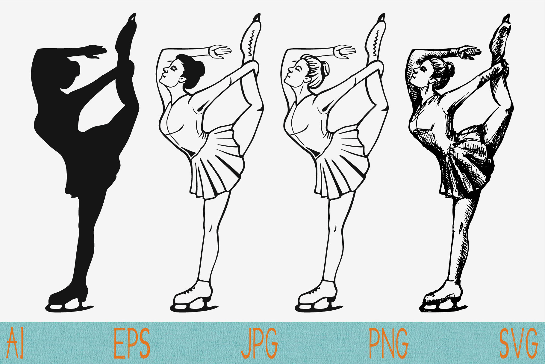 Figure Skating set vector svg png, an Object Graphic by FileVectorSVG