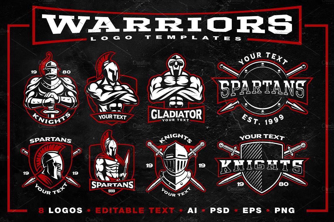 Warriors logo templates, a Branding & Logo Template by Harry Kasyanov