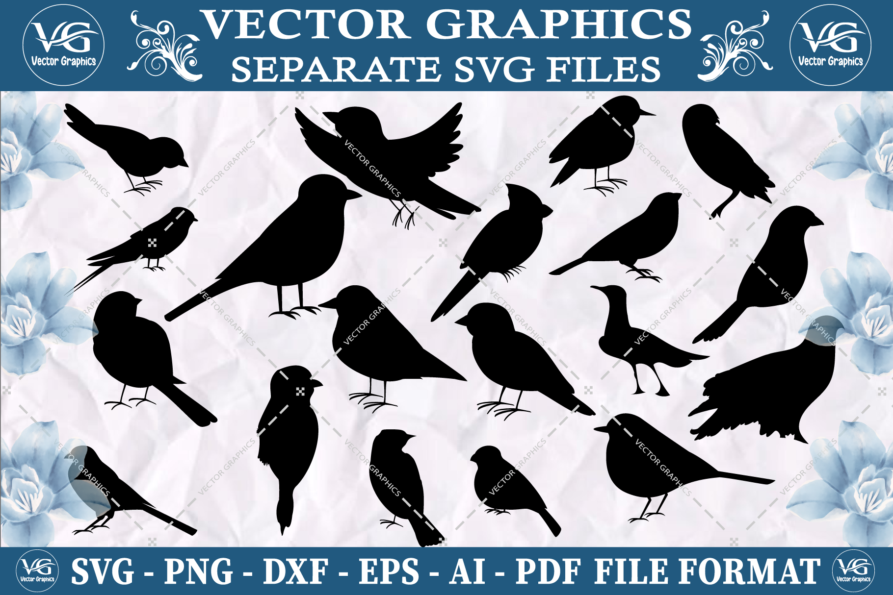 Magpie bird SVG vector design bundle